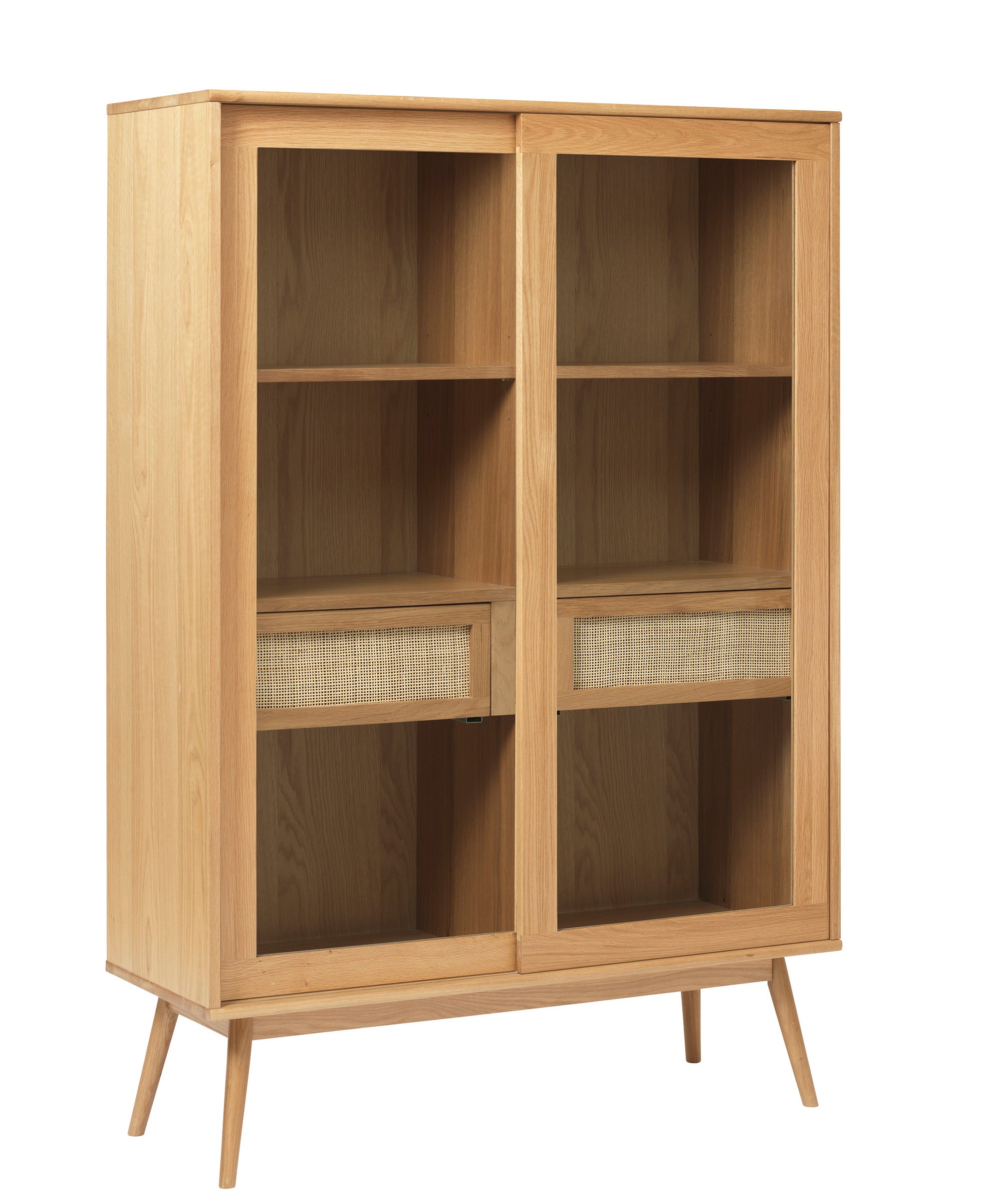Yass Vitrinekast - Eiken met Rattan | Rebellenclub